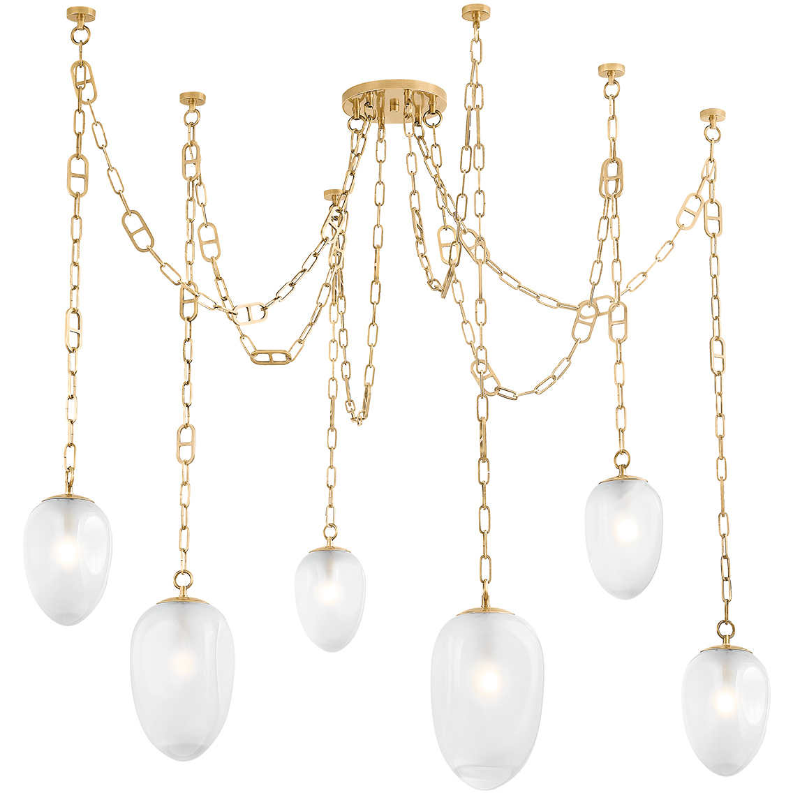 Corbett Lighting 464-61-VB Daith 6 Light 61.25 inch Vintage Brass ...