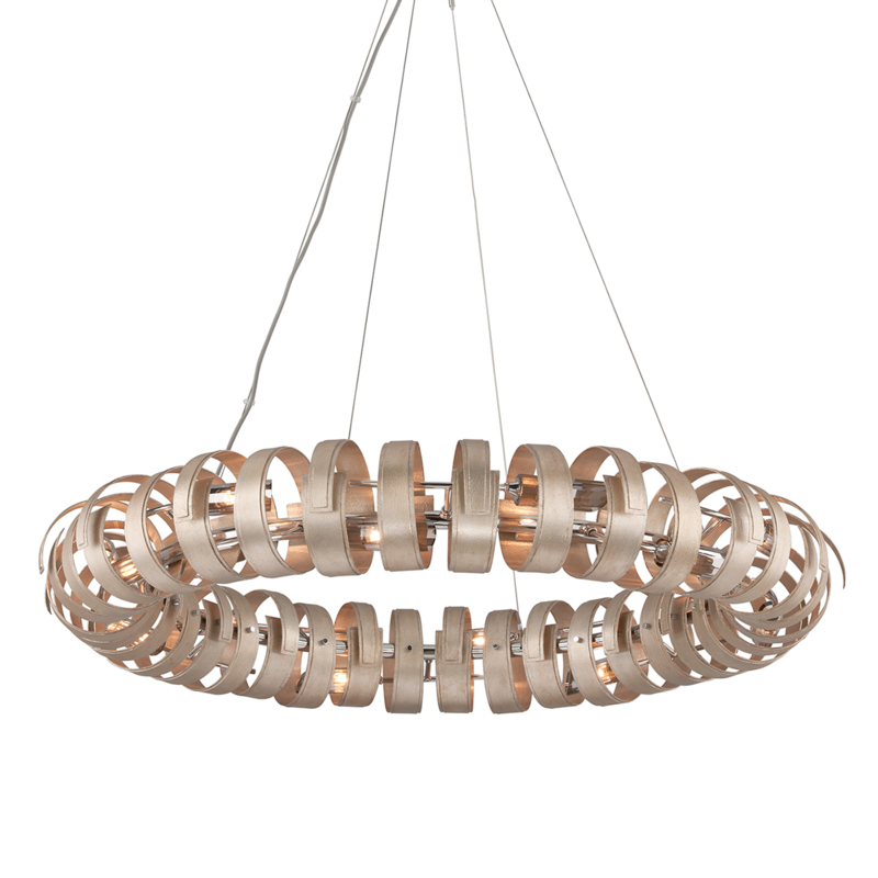 Corbett Lighting 191-415 Recoil 14 Light 48.5 inch Textured Silver Leaf ...